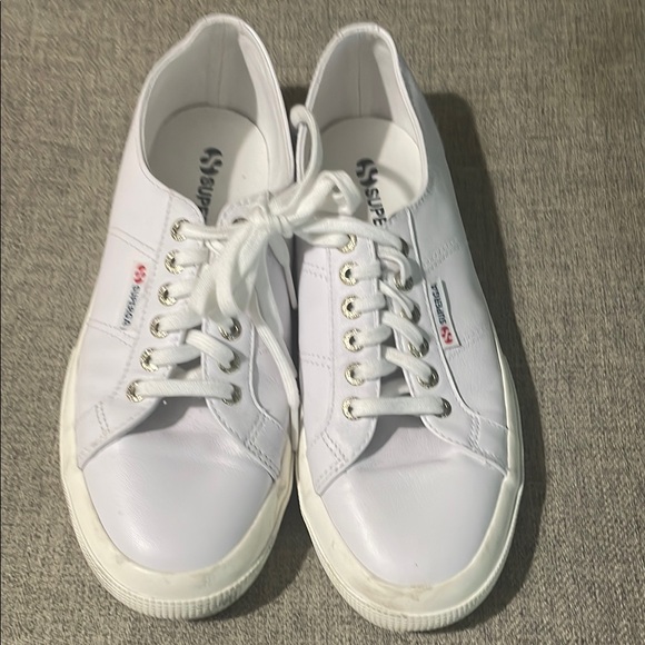 Superga | Shoes | Superga Classic White Laceup Sneakerslightly Worn ...